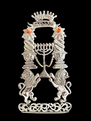 Antique Jewish Judaica Torah Shield Breastplate Tas English 925 Silver ...
