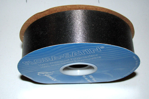 Black Roll Flora Satin Ribbon #9 Waterproof Polypropylene 1 7/16" Wide ...