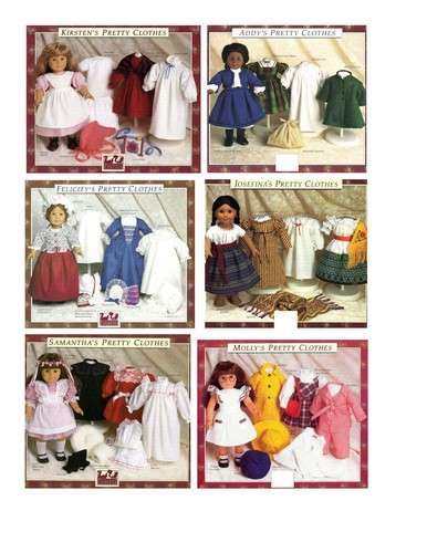 6 American Girl pattern reprints Felicity Josephina Addy Molly Kirsten ...
