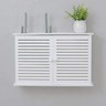 White Wood-Plastic Wifi Router Cover Storage Box Wall Mounted Shelf ...
