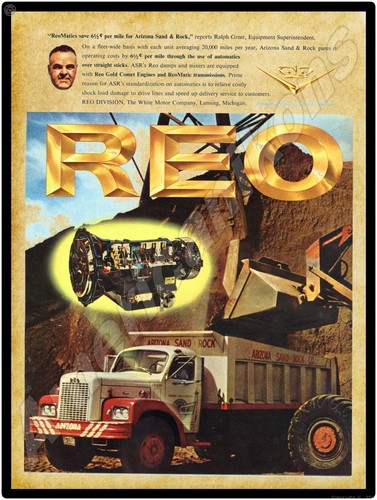 1961 REO Arizona Sand & Rock Truck NEW Sign - 24"x30" USA STEEL XL Size ...