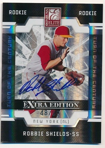 ROBBIE SHIELDS 2009 DONRUSS ELITE EXTRA ROOKIE TURN CENTURY AUTO SP #48 ...
