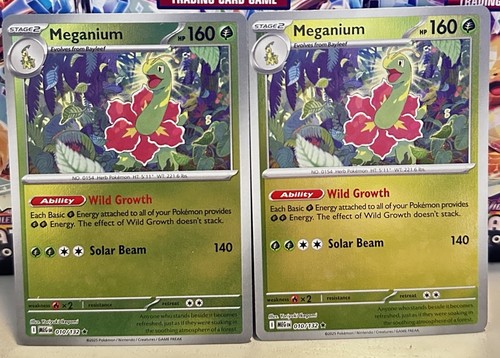 (Set Of 2) Pokemon Mega Evolution Reverse Holo Card - Meganium (010/132) | eBay