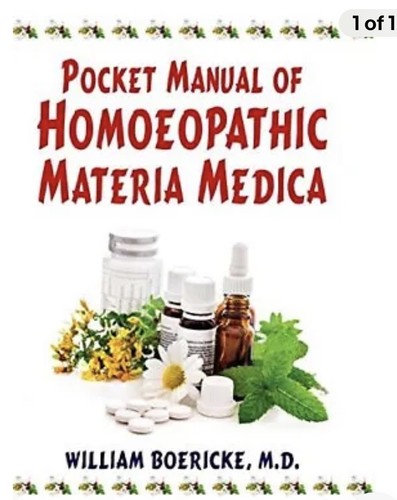 POCKET MANUAL OF HOMEOPATHIC MATERIA MEDICA By William Boericke & Oscar ...