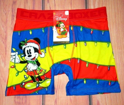 MENS CRAZY BOXER DISNEY CHRISTMAS MICKEY MOUSE BOXER BRIEF SIZE XL (40/ ...