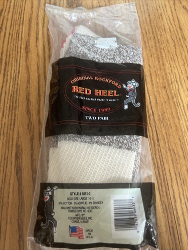 Original Rockford Red Heel Monkey Socks 2 Pair Size Large 10-11 #6851-2 ...