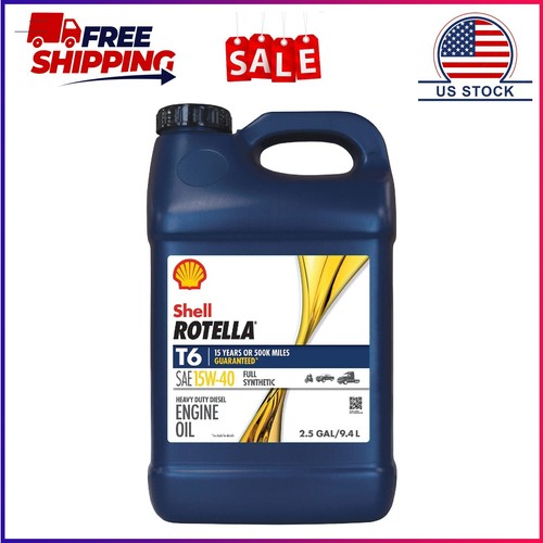 Shell Rotella T6 Full Synthetic 15W-40 Diesel Engine Oil, 2.5 Gallon | eBay