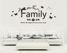 Custom Quotes Wall Stickers Family Removable Vinyl Decal Mural Home ...