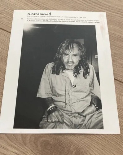 Charles Manson interviewed in prison - rare original press photograph ...