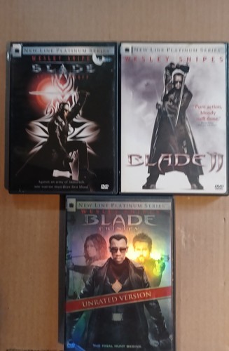 Blade Trilogy DVD Lot 1 2 3 Wesley Snipes Ryan Reynolds Jessica Biel ...