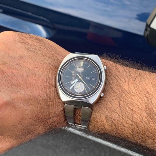 Vtg Seiko Rally Japan 6139-8002 Chronographs Automatic Movement Mens ...