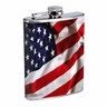 AMERICAN FLAG D1 Flask 8oz Stainless Steel Patriotic Stars and Stripes ...