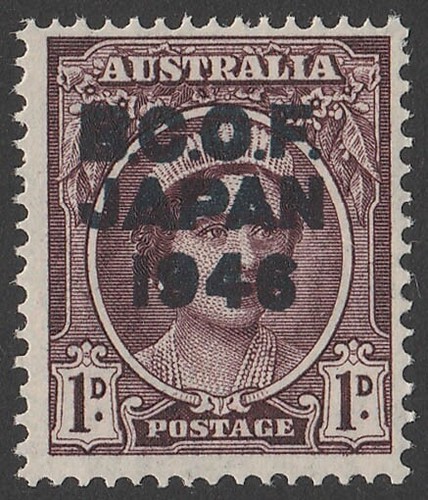 AUSTRALIA BCOF JAPAN OCCUPATION 1946 1d blue-black opt MNH **. ACSC J2c ...