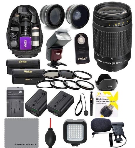 NIKON D3400 MEGA HD 55MM ACCESSORY KIT HD LENSES TRIPOD BACKPACK FLASH ...