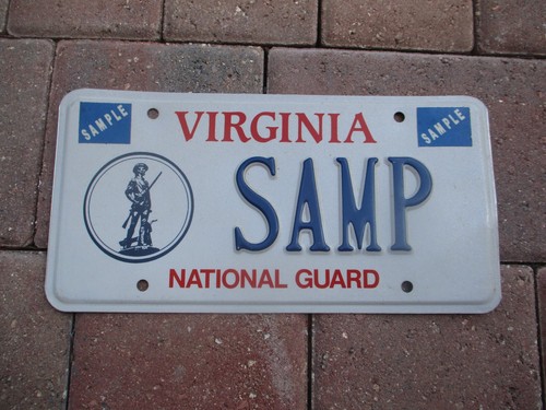 Virginia National Guard SAMPLE license plate # SAMP | eBay