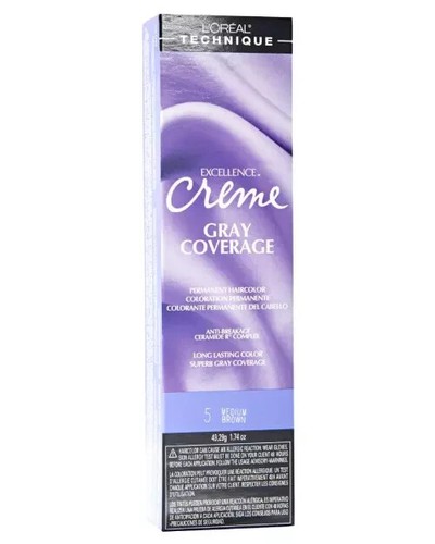 L'OREAL Excellence Creme/Gray Coverage/5 Medium Brown/1.74oz (2 Pack ...