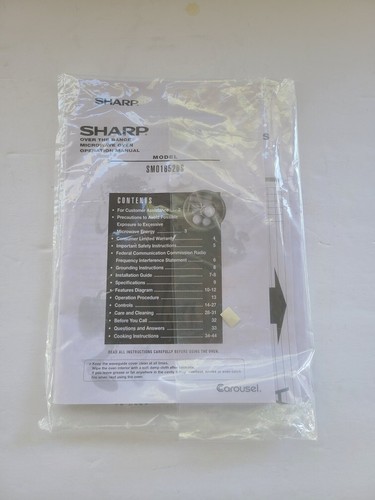 Genuine Sharp Microwave Owners Manual for SMO1652DS | eBay