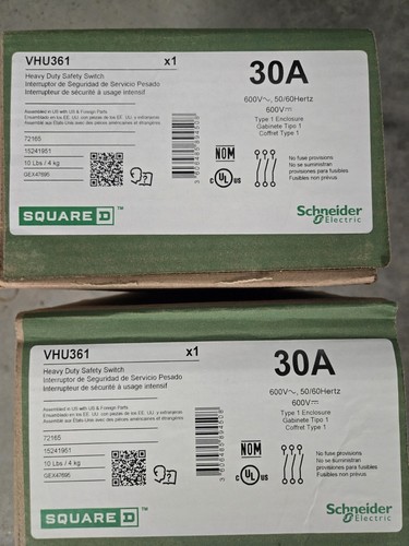 Schneider Electric VHU361 Heavy Duty Non-Fusible Disconnect Safety ...