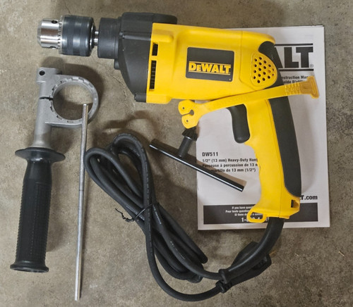 DeWalt 8.5 Amp Electric Variable Speed 1/2" Hammer Drill Model# DW511 ...