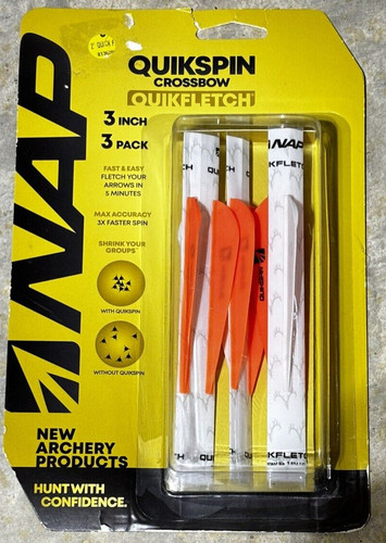 1Pack NAP Quikfletch QuickSpin White/Orange 3" CroSSBOW | eBay