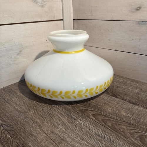 Tam O Shanter 9.5” Base Oil Glass Lamp Shade Handpainted Wheat Yellow ...