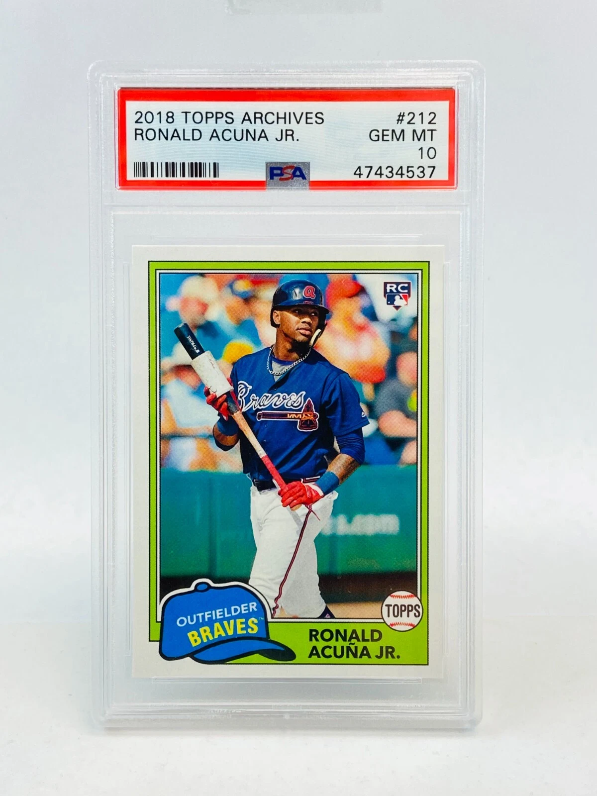 Ronald Acuna Jr. 2018 Topps Archives #212 Base PSA 10 Price Guide ...