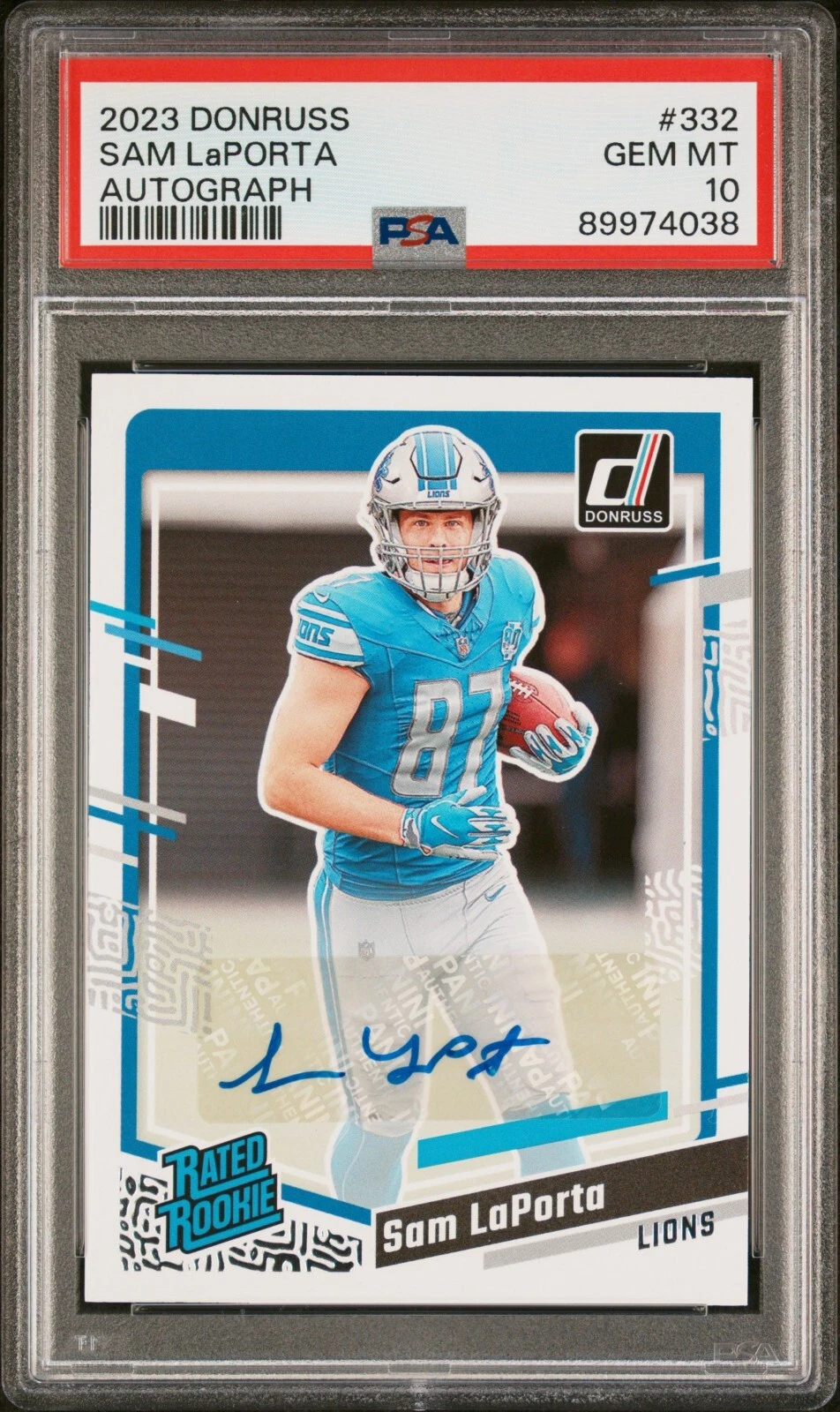 Sam LaPorta 2023 Donruss #332 Rated Rookie Autographs Price Guide ...