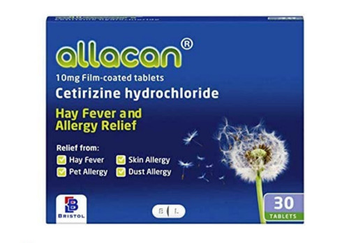 2 Months Supply Allacan Cetirizine Hayfever Allergy Tablets 30 x 2 UK ...