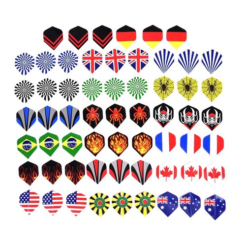 60pcs Dart Flights In 20 Kinds Of Patterns Darts Fin Feather Accessory ...