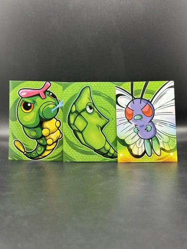 Caterpie Metapod Butterfree Attacks Sticker Kanto Set Pokemon Set Of 3 ...