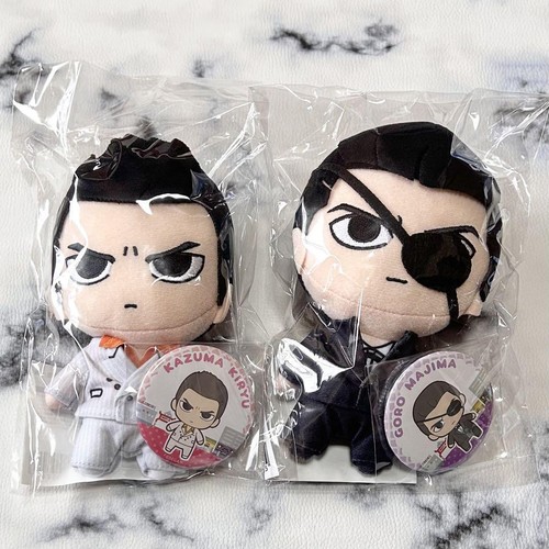 Ryu ga Gotoku 0 Yakuza Kazuma Kiryu Goro Majima Plush Doll & Can Badge ...