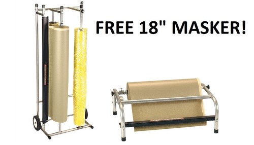 Keysco 36" 2 Roll Vertical Paper Masker With Free 18" Portable Masking ...