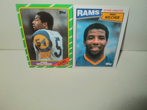 LOT OF 2 MIKE WILCHER 1980s Cards Rookie #88 156 LOS ANGELES RAMS ...