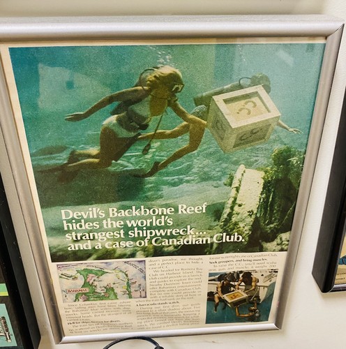Canadian Club Vintage Scuba Diving Print AD Custom Framed | eBay