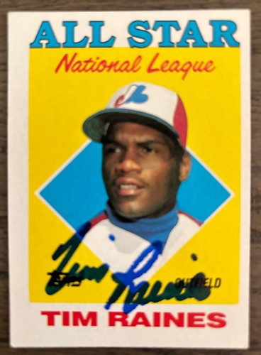 TIM RAINES AUTOGRAPH SIGNED 1988 TOPPS AS #403 BASEBALL CARD MONTREAL ...