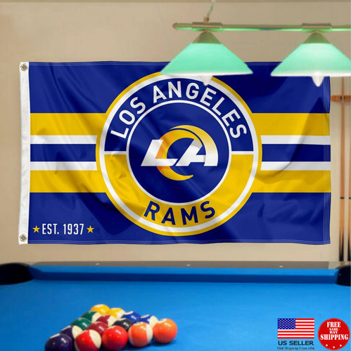 La Rams Flag 3X5 Los Angeles Banner Football Flags New Fast Blue Yellow ...