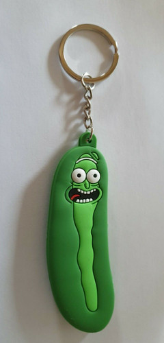 Pickle Rick Keychain - Rick and Morty Keyring PVC Cartoon Rubber Fob ...