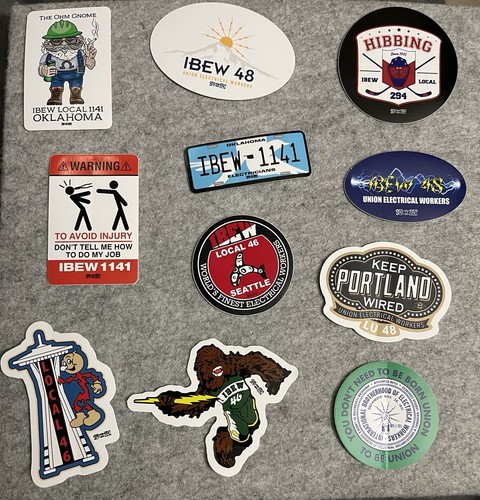 LOT Of ELEVEN 11 IBEW Local Union STICKERS M42 | eBay