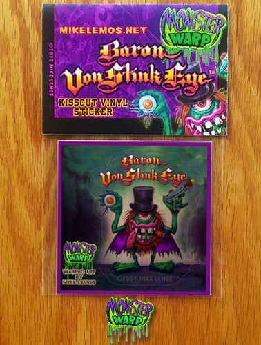 New! Monster Warp™ 3" Kiss Cut "Baron Von Stink Eye" Vinyl Sticker by ...