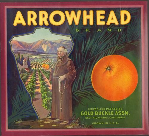 *Original* ARROWHEAD Mountain San Bern Highlands Orange Crate Label NOT ...