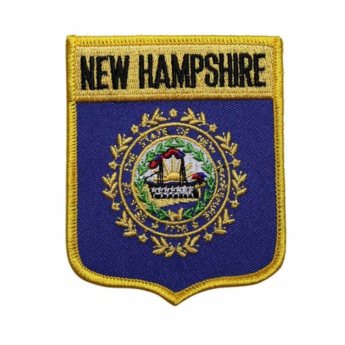 State Of New Hampshire Shield Flag Iron On Patch - Travel Souvenir 041 ...