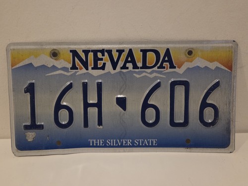 Nevada License Plate 16H 606 The Silver State Blue Yellow | eBay
