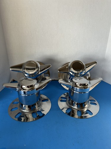 (4) 2 BAR SPINNER CENTER CAPS 5 LUG CRAGAR SST VINTAGE WHEELS 3.17" OD ...