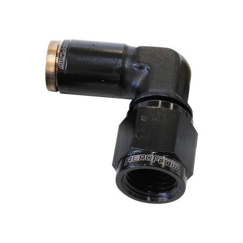 Aeroflow AF123-03-02BLK -3AN Female 90Degree To 3/16"120 Series Black ...