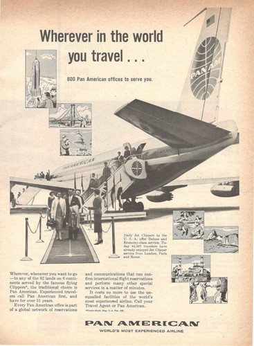 Pan-Am Airlines American Advertisement 1 Page 1959 Original Daily Jet ...