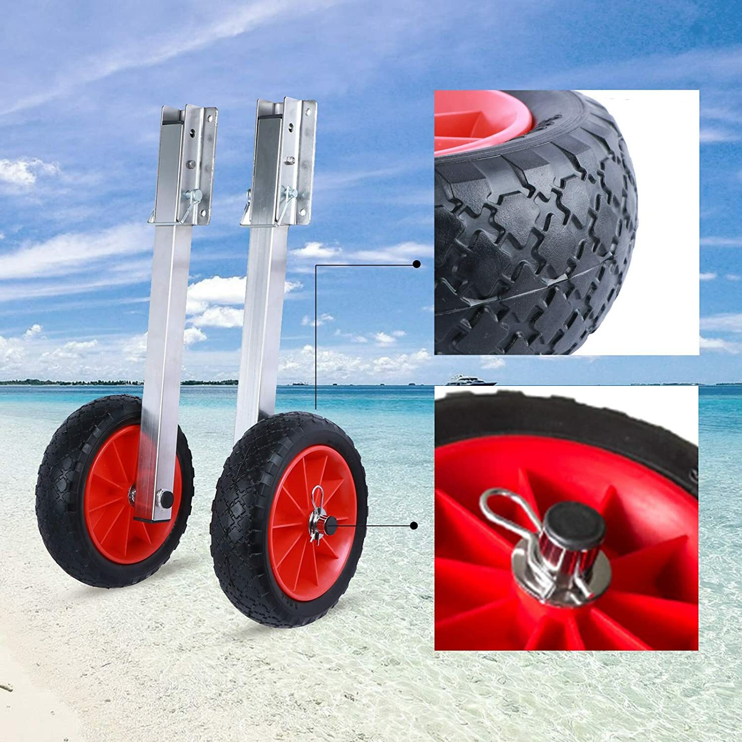 2x Manutec 10" Pneumatic Boat Jockey Tinnie Wheels Mover Wheel ...