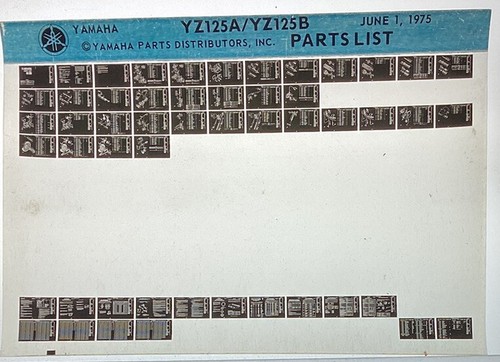Yamaha genuine parts microfiche 1974 1975 YZ125A YZ125B | eBay