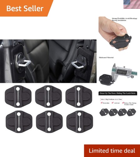 Black Door Latch Covers for Jeep Wrangler JL 2018-2025 | Silence Noise ...