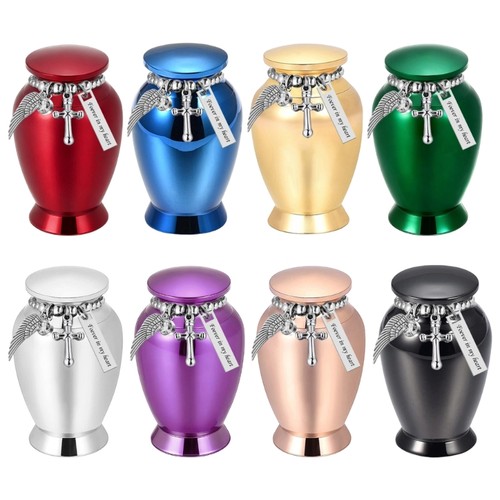 Aluminum Alloys Small Urn for Pet Ashes Secure Threaded Cap Including ...