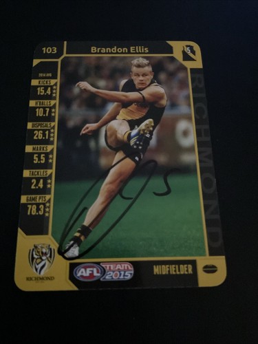 Brandon Ellis signed 2015 Teamcoach Richmond Tigers AFL Card | eBay